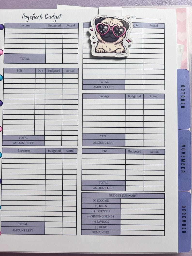 Budgeting Magnetic Bookmarks | Motivational Planner Accessories - Etsy
