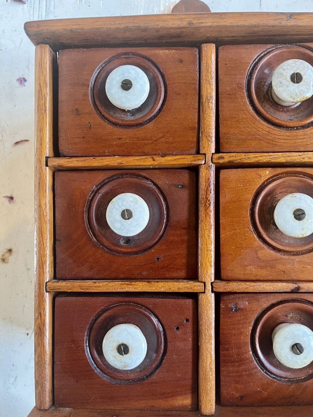 Antique Spice Rack Box, 6 Drawer, Cabinet, Vintage Kitchen Storage ...