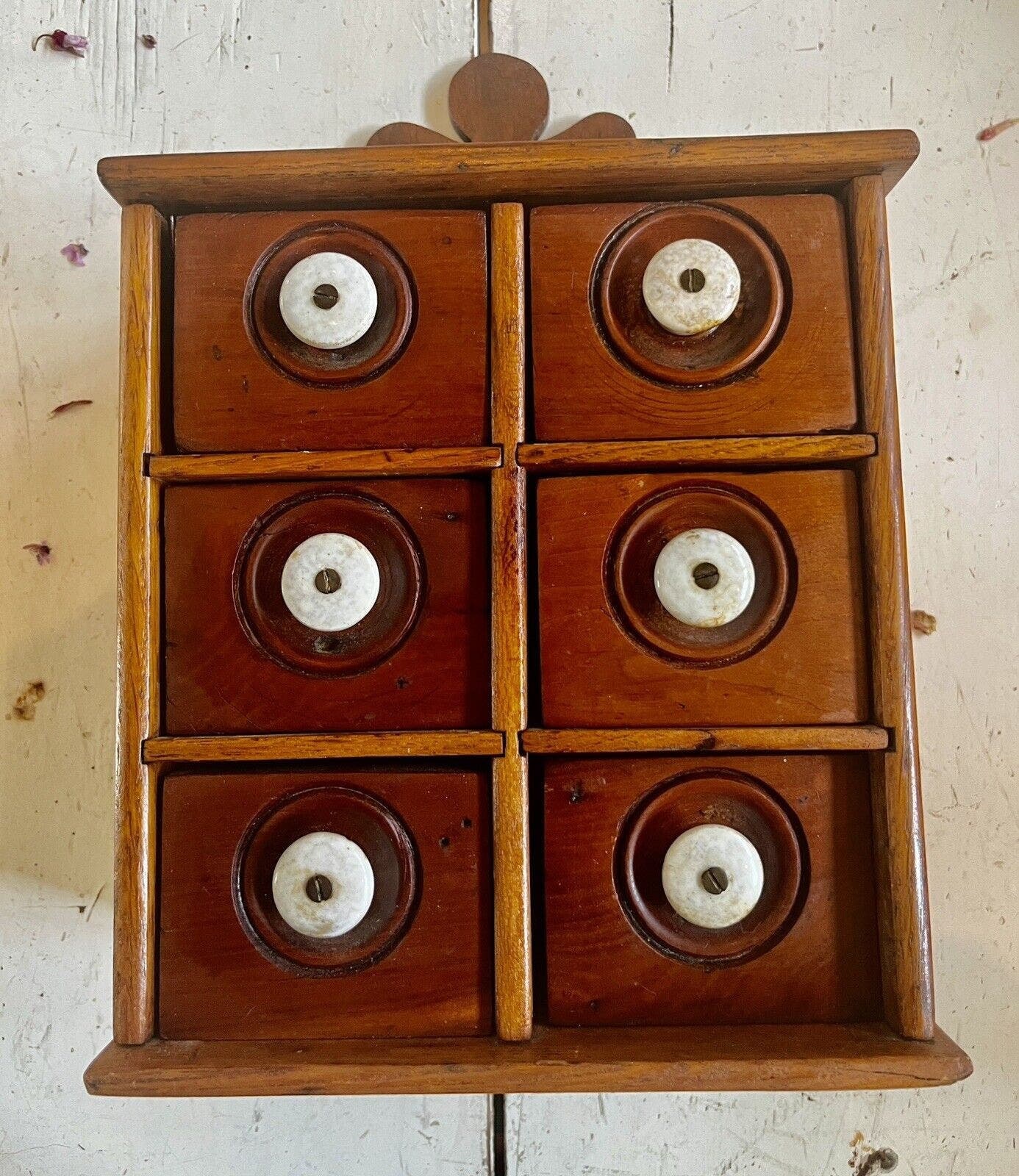 Antique Spice Rack Box, 6 Drawer, Cabinet, Vintage Kitchen Storage ...