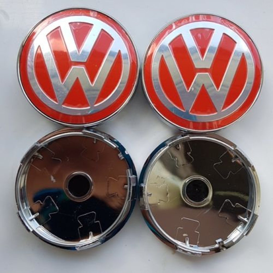 4x 60mm Red Vw Volkswagen 6cm Alloy Wheel Centre Caps Fit Etsy