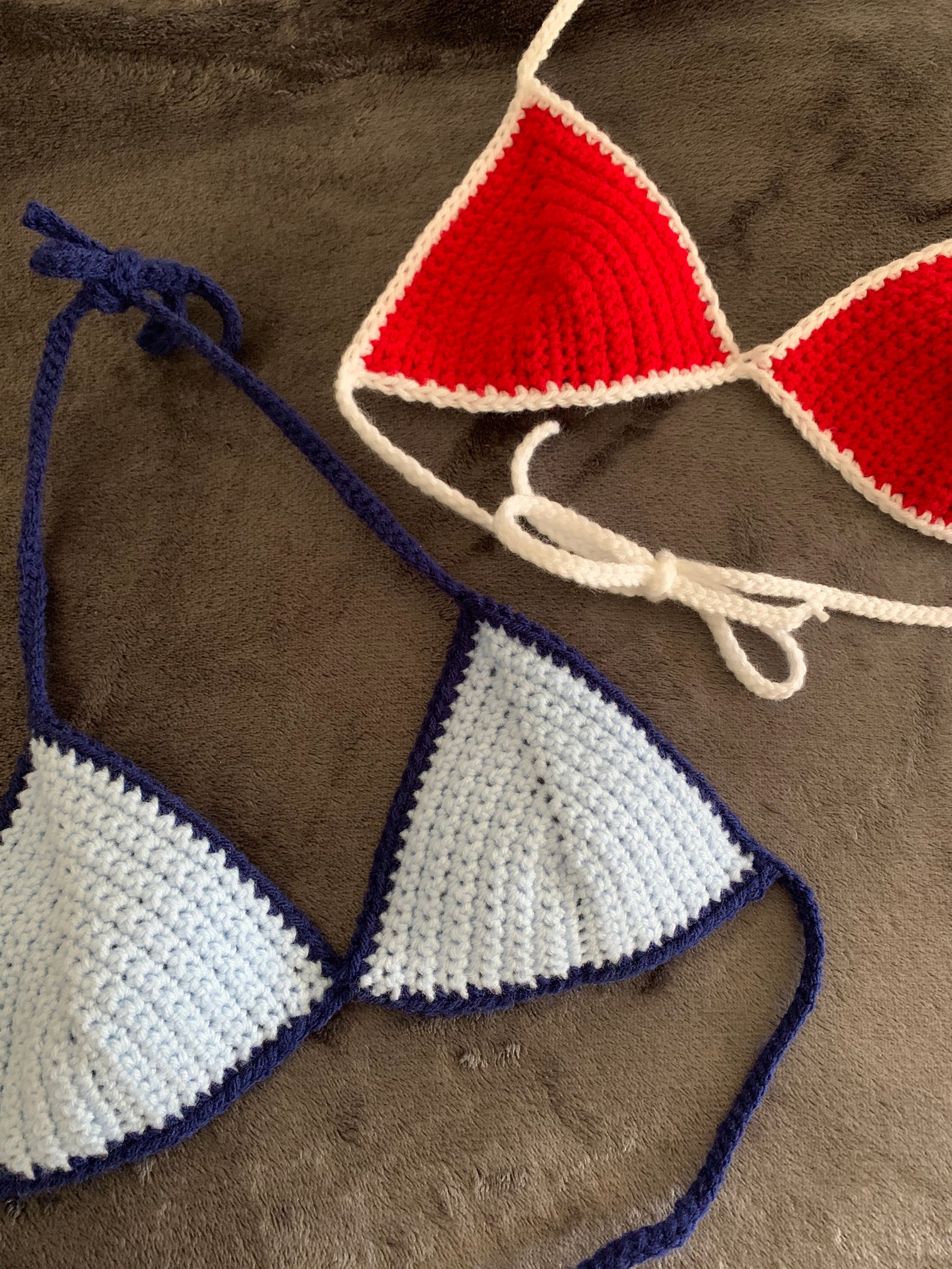 PATTERN Crochet Triangle Bikini Top Colorblock Bikini | Etsy