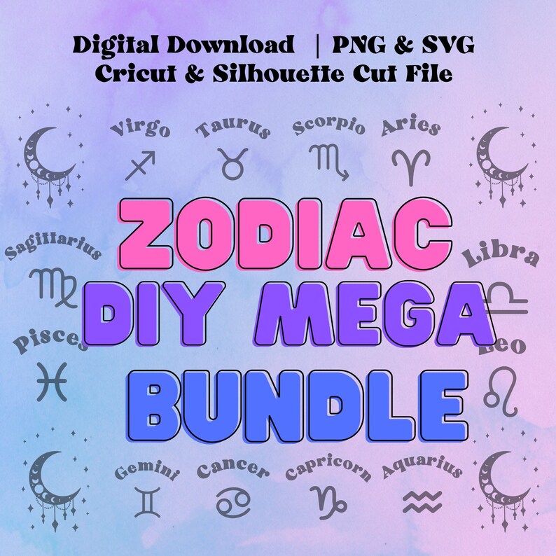 Zodiac Cut Files Mega Pack SVG Cricut Cut File Zodiac - Etsy