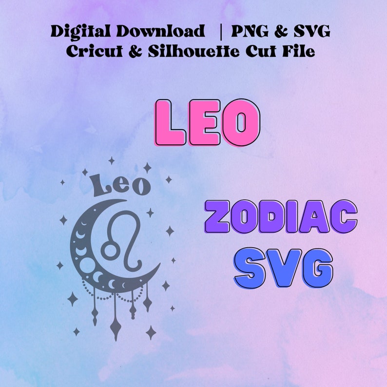 Leo Zodiac Cut File SVG Cricut Cut File Zodiac Digital File - Etsy