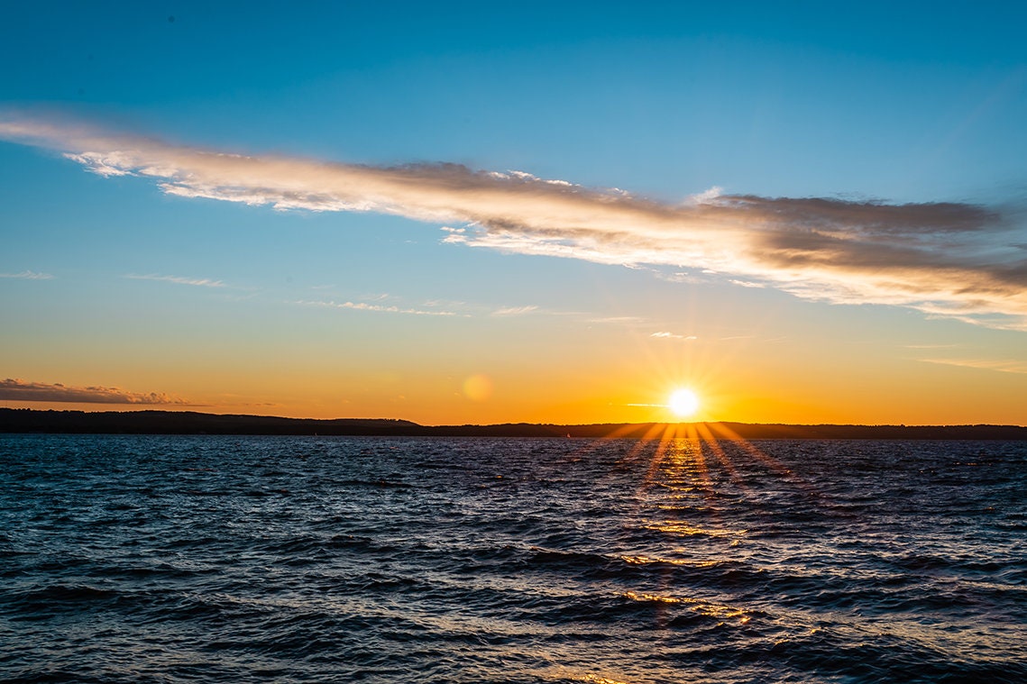 Traverse City Sun Rays Landscape Photography Print, Downloadable Wall ...
