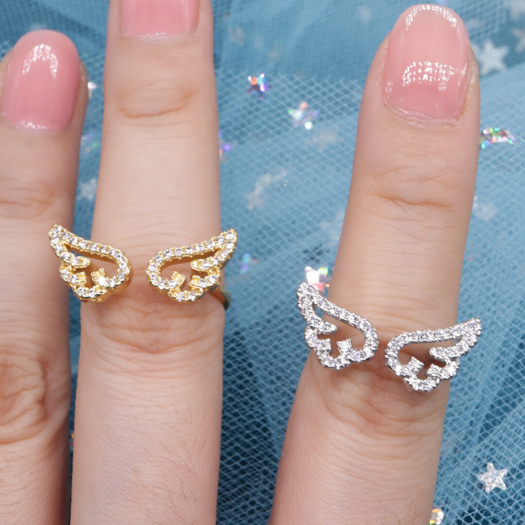 Wing Ring Angel Wing Rings Silver Ring Rose Gold Ring - Etsy