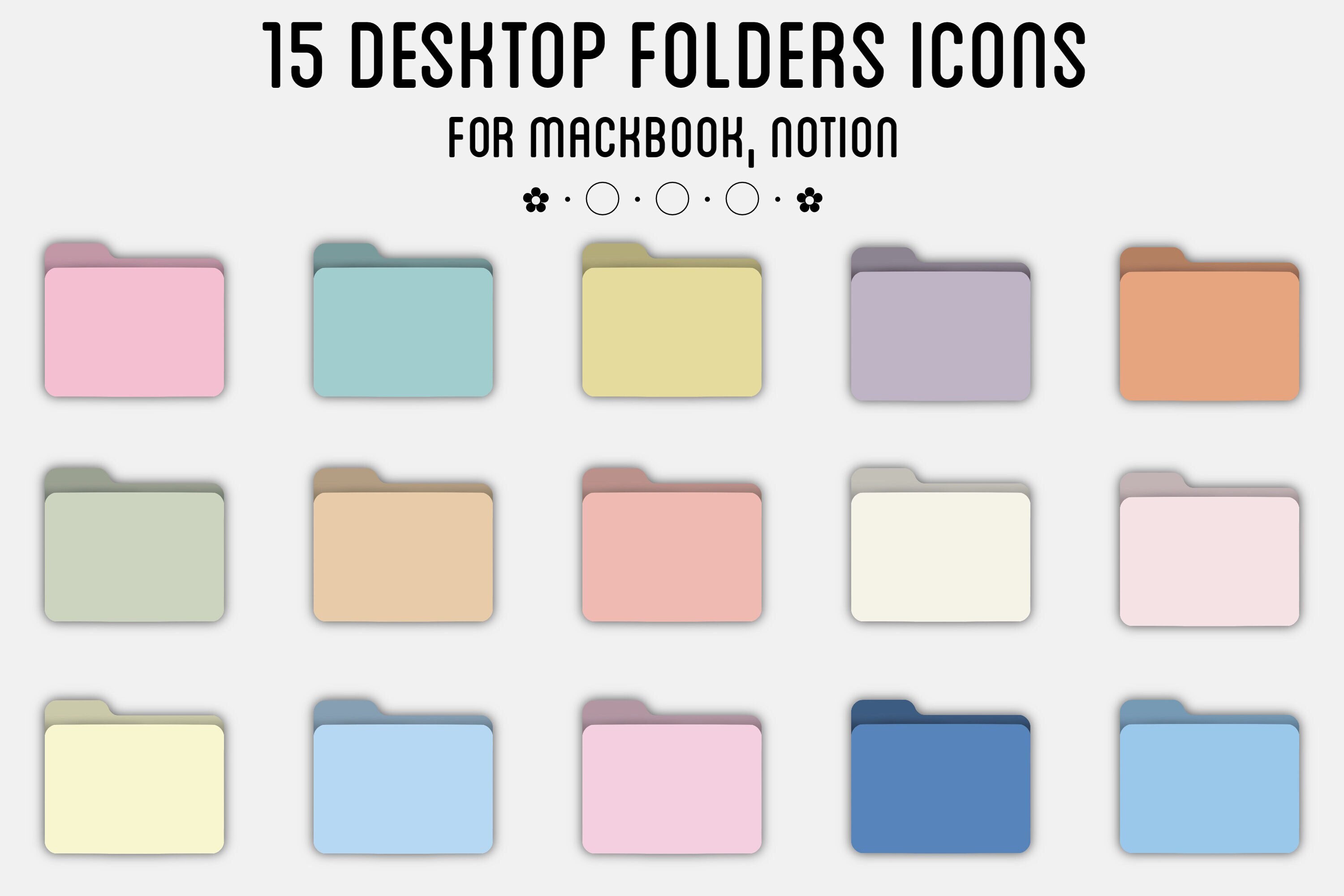 15 Pastel Desktop Icons, on Macos, Notion, Windows | INSTANT DOWLOAD ...