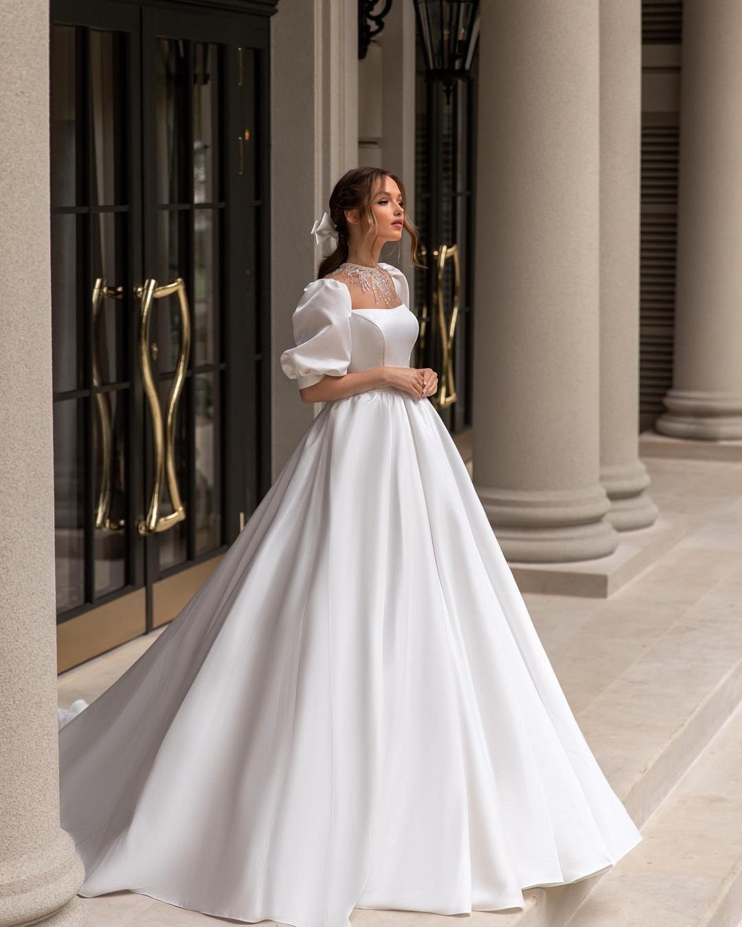 Floating Princess Dress With Luxurious Satin Material, Sparkling With ...