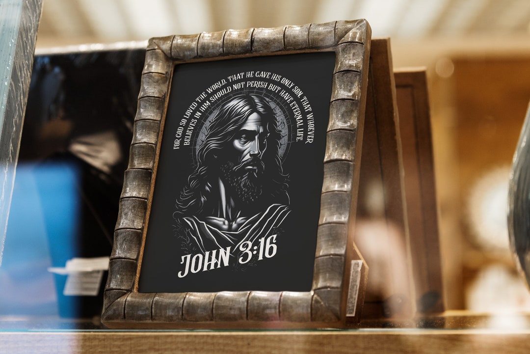 John 316 Bible Verse Wall Art Digital Print Printable Poster - Etsy