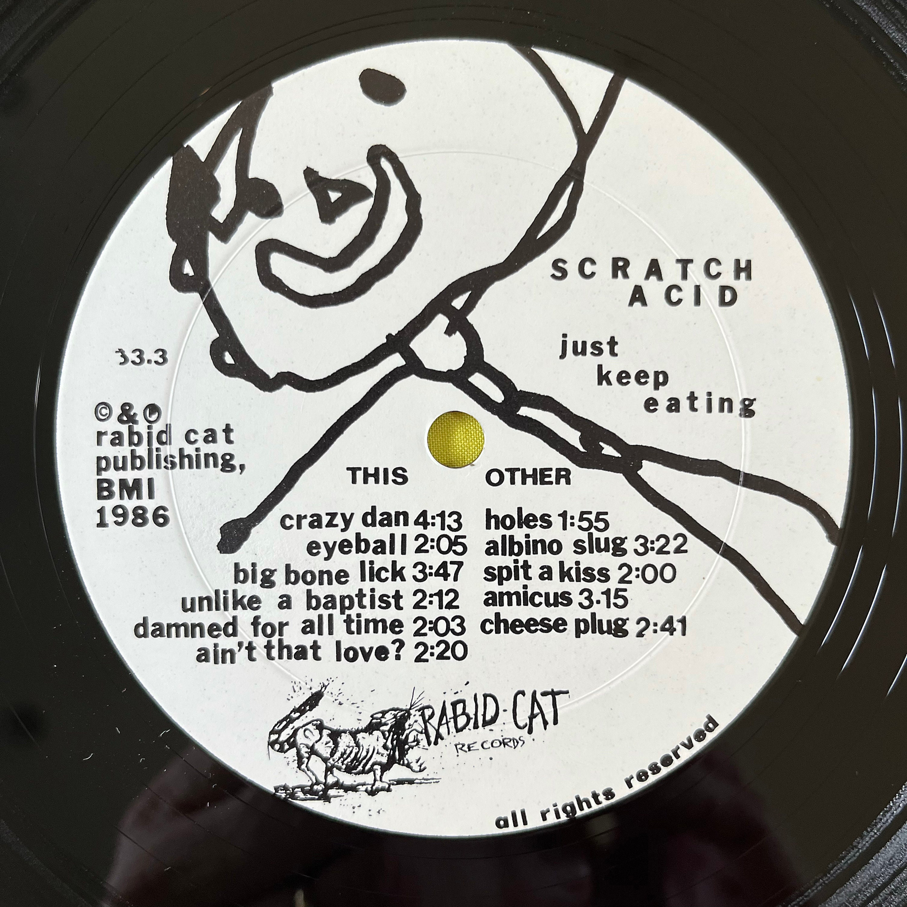 Scratch Acid Just Keep Eating 1986, Rabid Cat Records RAB/SA/007 ...