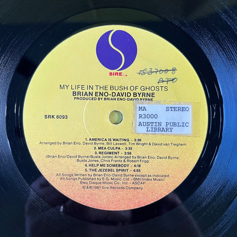 Brian Eno/david Byrne – My Life in the Bush of Ghosts (1981, Sire SRK ...
