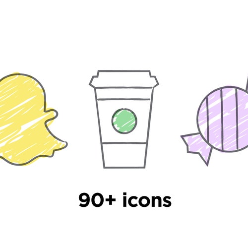 Doodle Theme App Icons | Etsy