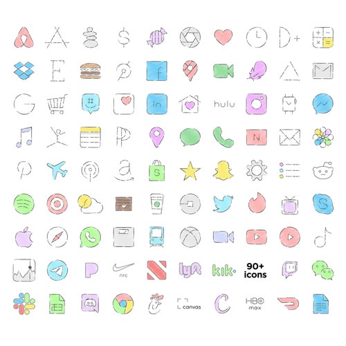 Minimalist Ios 14 App Icons Pastel Iphone App Icon Pack - Etsy