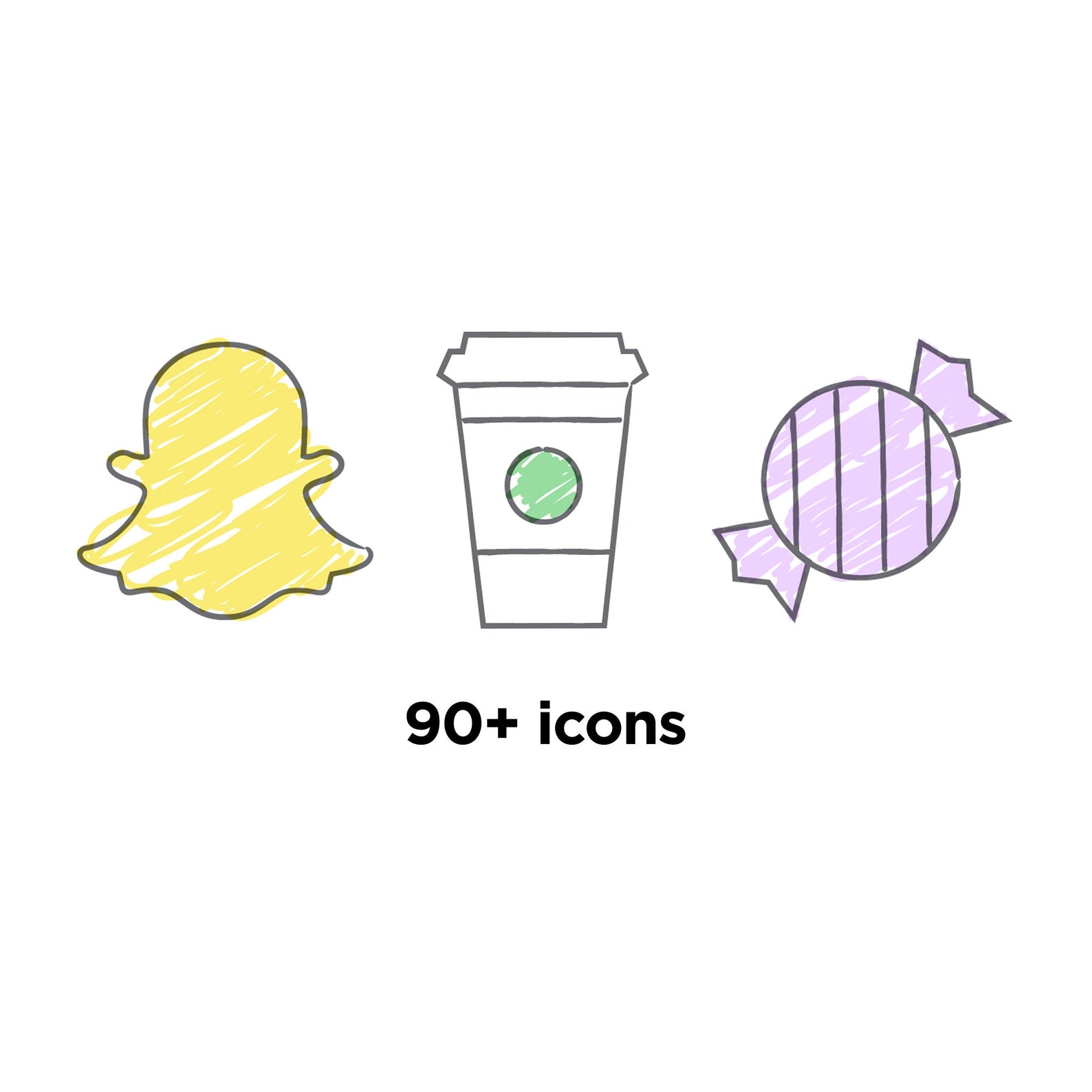 Doodle Ios Icon Pack Aesthetic Iphone Ios 14 Scribble Hand - Etsy