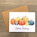 Watercolor Pumpkin Cards, Fall Card Set, Autumn Note Cards, Pumpkin ...