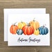 Watercolor Pumpkin Cards, Fall Card Set, Autumn Note Cards, Pumpkin ...