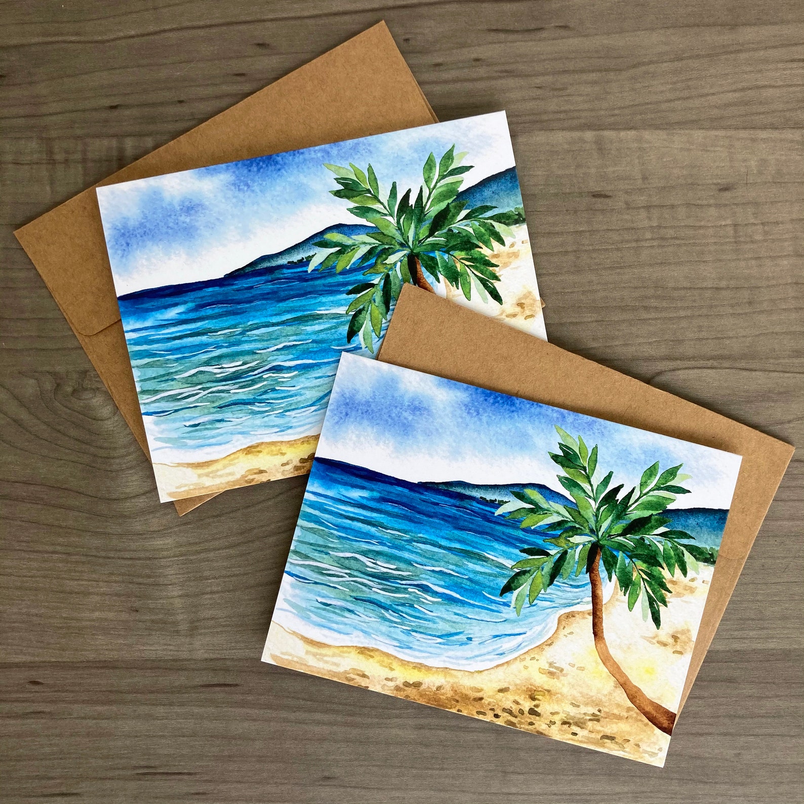 Hawaii Card, Beach Greeting Card, Tropical Greeting Cards, Watercolor ...