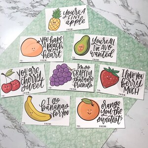 Fruity Pun Valentines, Printable Valentines for School, Classroom ...