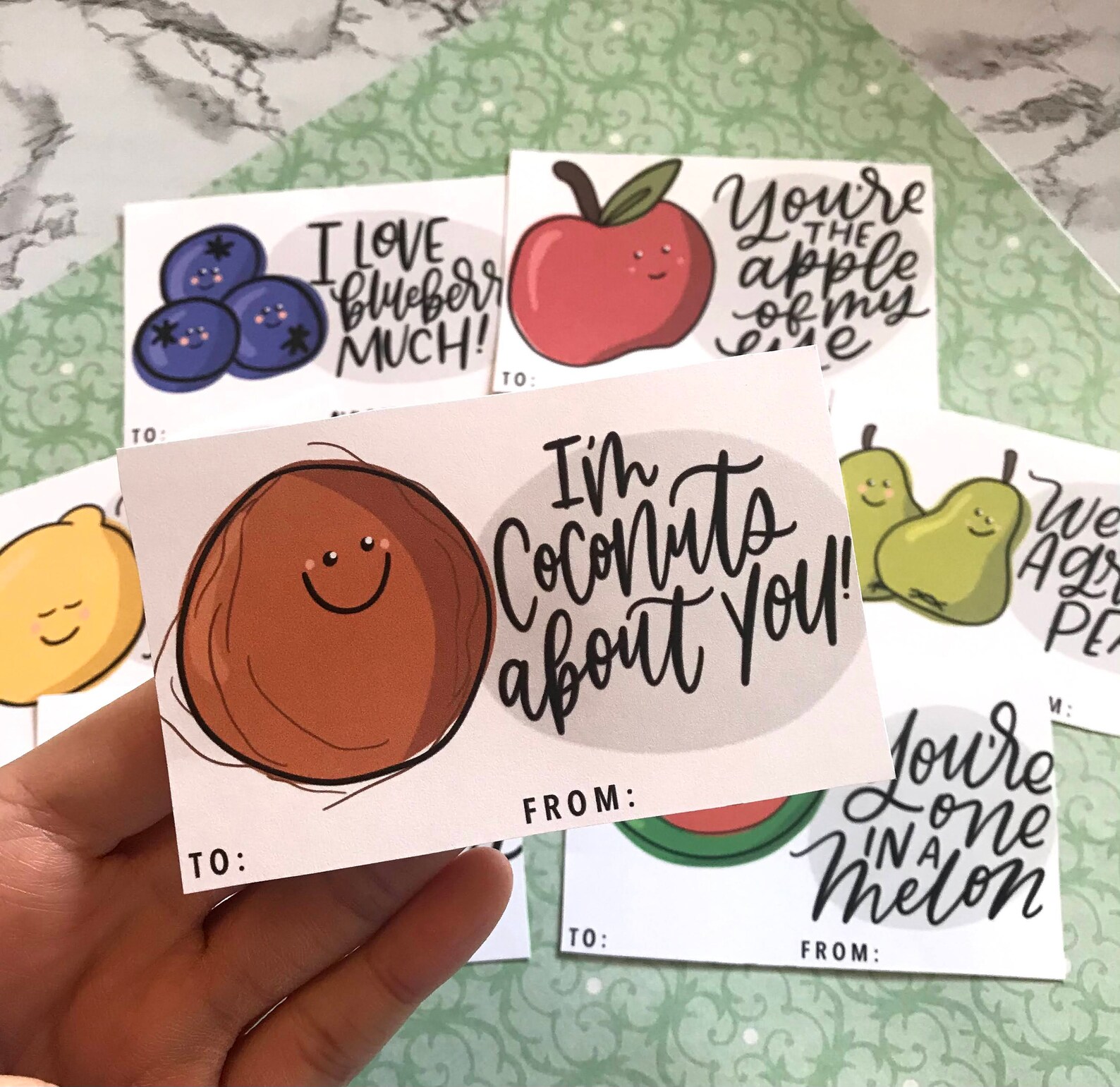 Fruity Valentine Card Printables | Valentine Tags for School, Kids ...