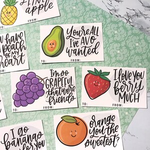Fruity Valentines Set, Printable Valentines for School, Classroom ...