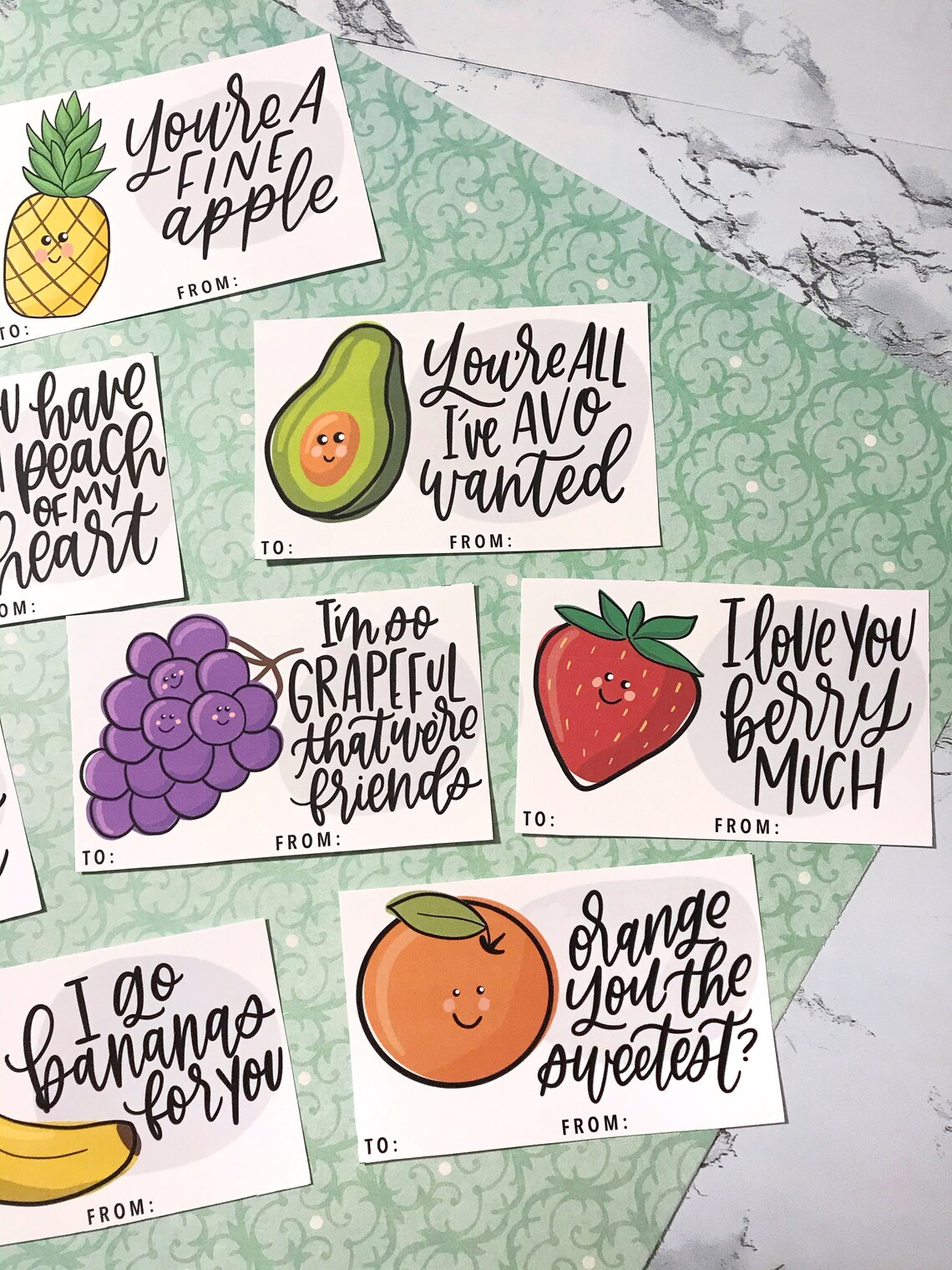 Fruity Pun Valentines Printable Valentines for School | Etsy