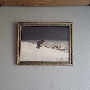 Vintage Framed Lone Wolf Print by Victor Kowalski - Etsy