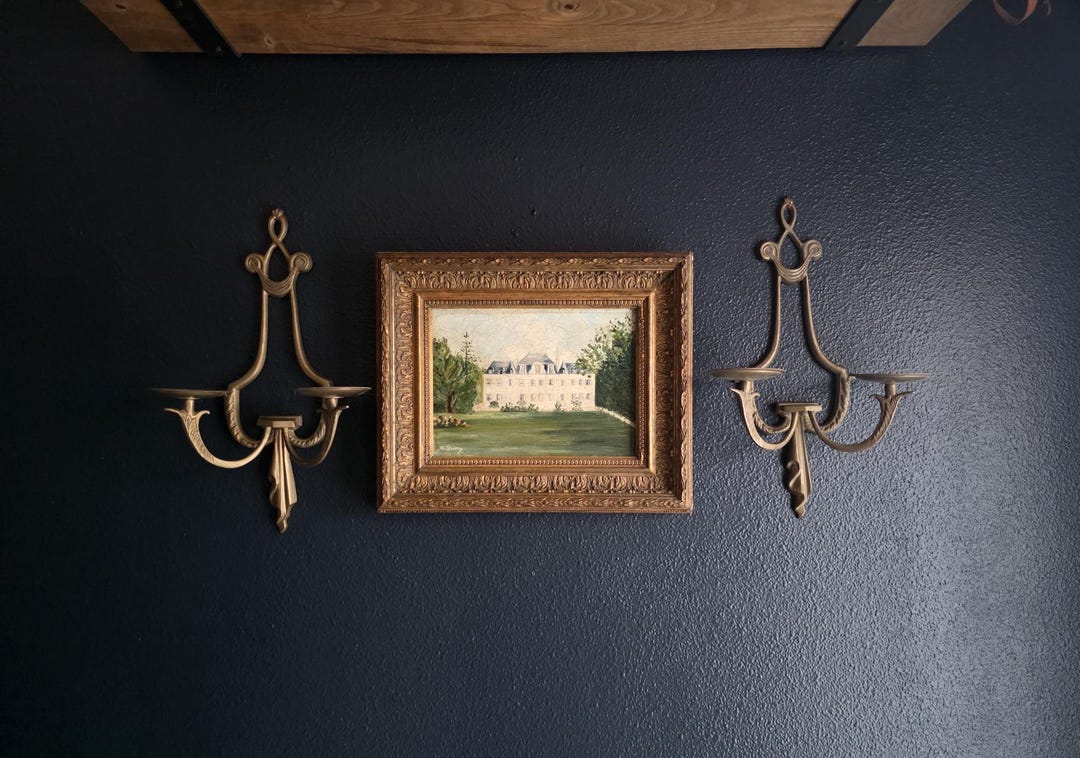 Vintage Pair of Brass Swag Candle Sconces - Etsy