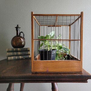 Vintage Wood and Wire Bird Cage Box Box Shape Bird Case Rectangular ...