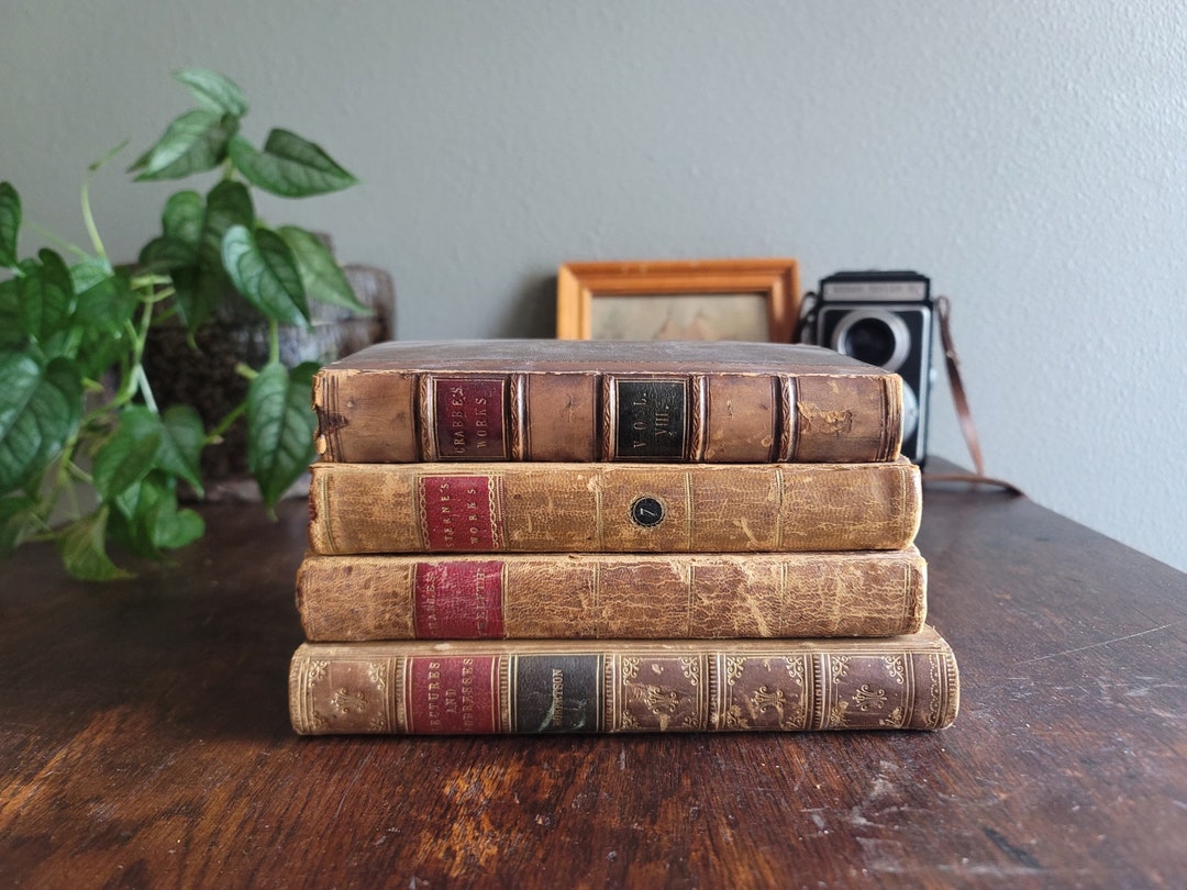 Antique Set of 4 Books With Various Titles 1700s and 1800s Antiquarian ...