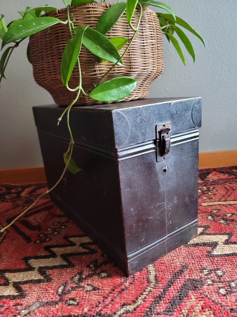 Vintage Black Metal Worn Storage Container Storage Box With Latches - Etsy
