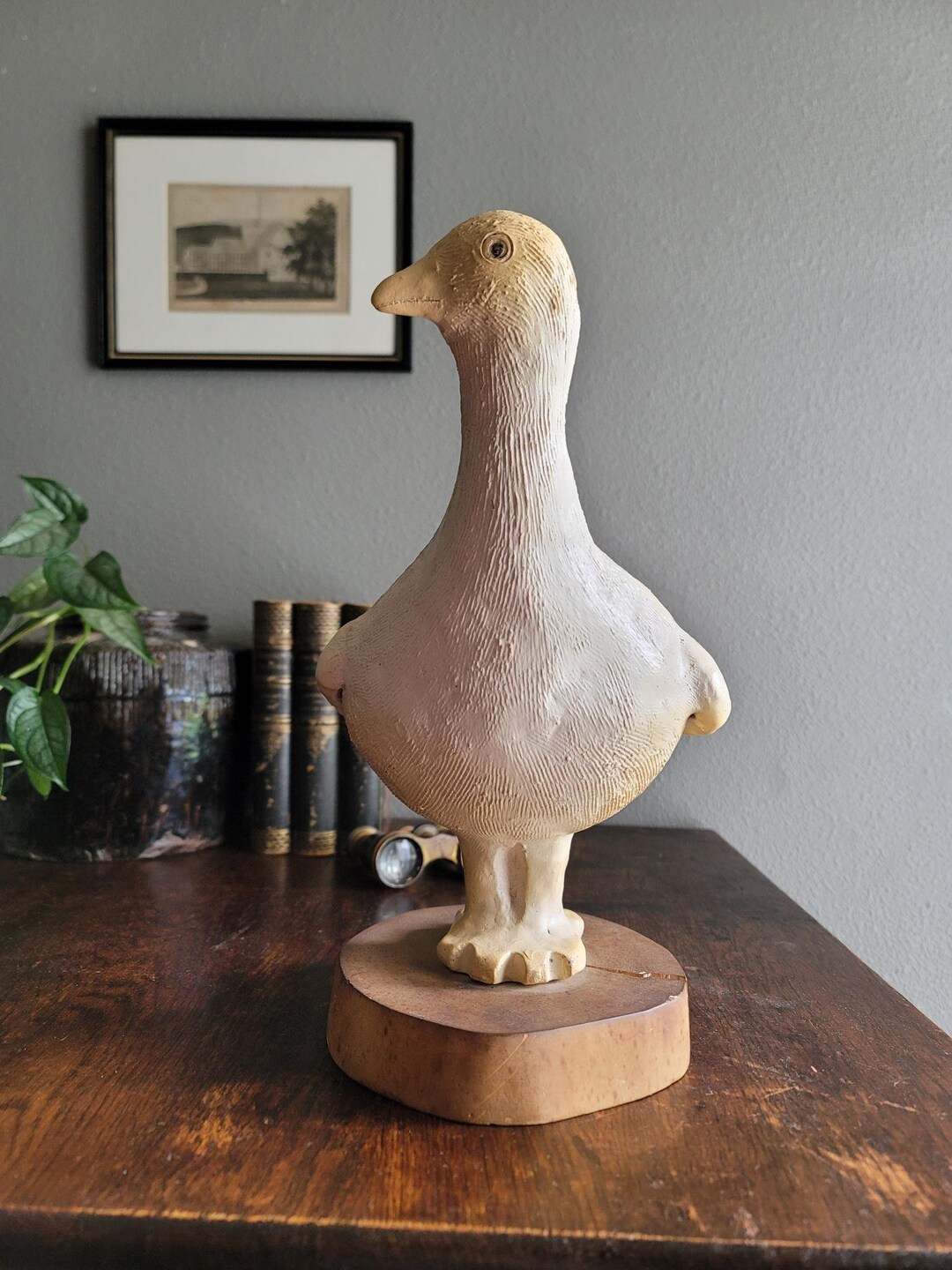 Vintage Large Pottery Bird Sculpture - Textured Eclectic Vintage Accent ...