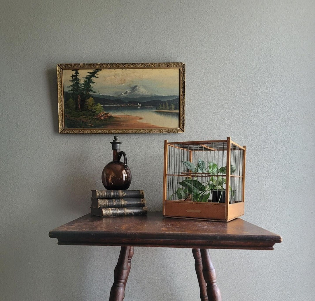 Vintage Wood and Wire Bird Cage Box Box Shape Bird Case Rectangular ...