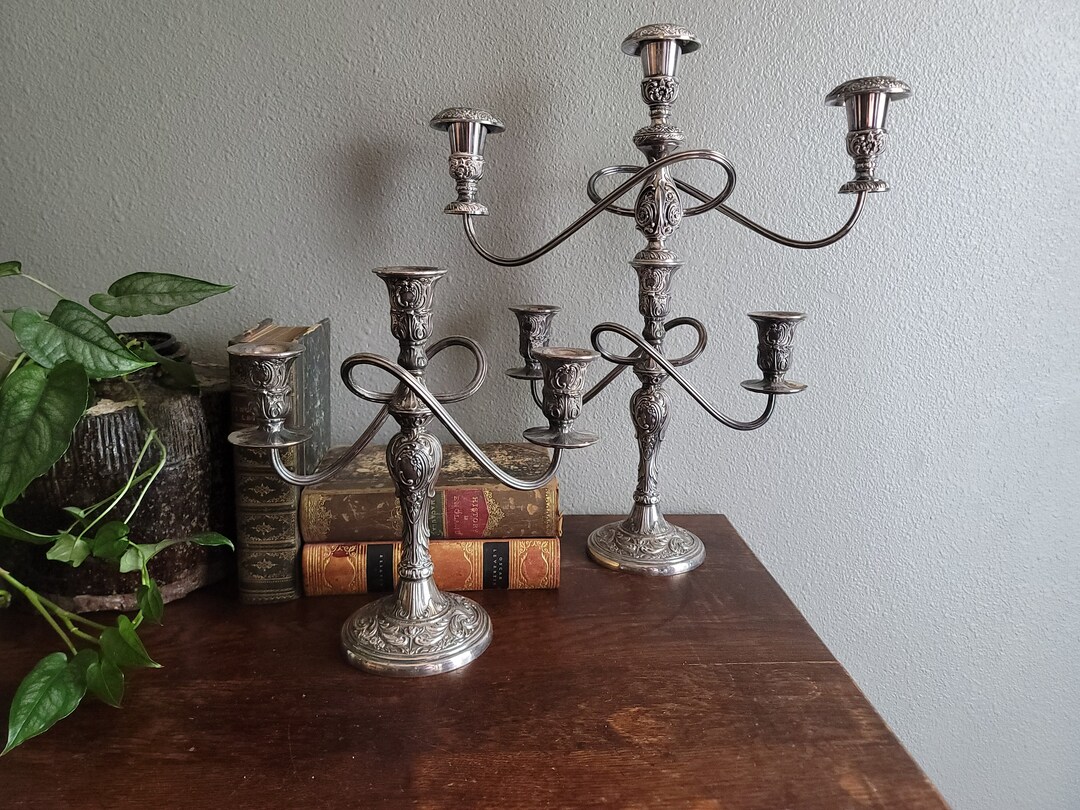 Vintage 3 Piece Set of WM Rogers Large Silverplate Candelabras - Etsy
