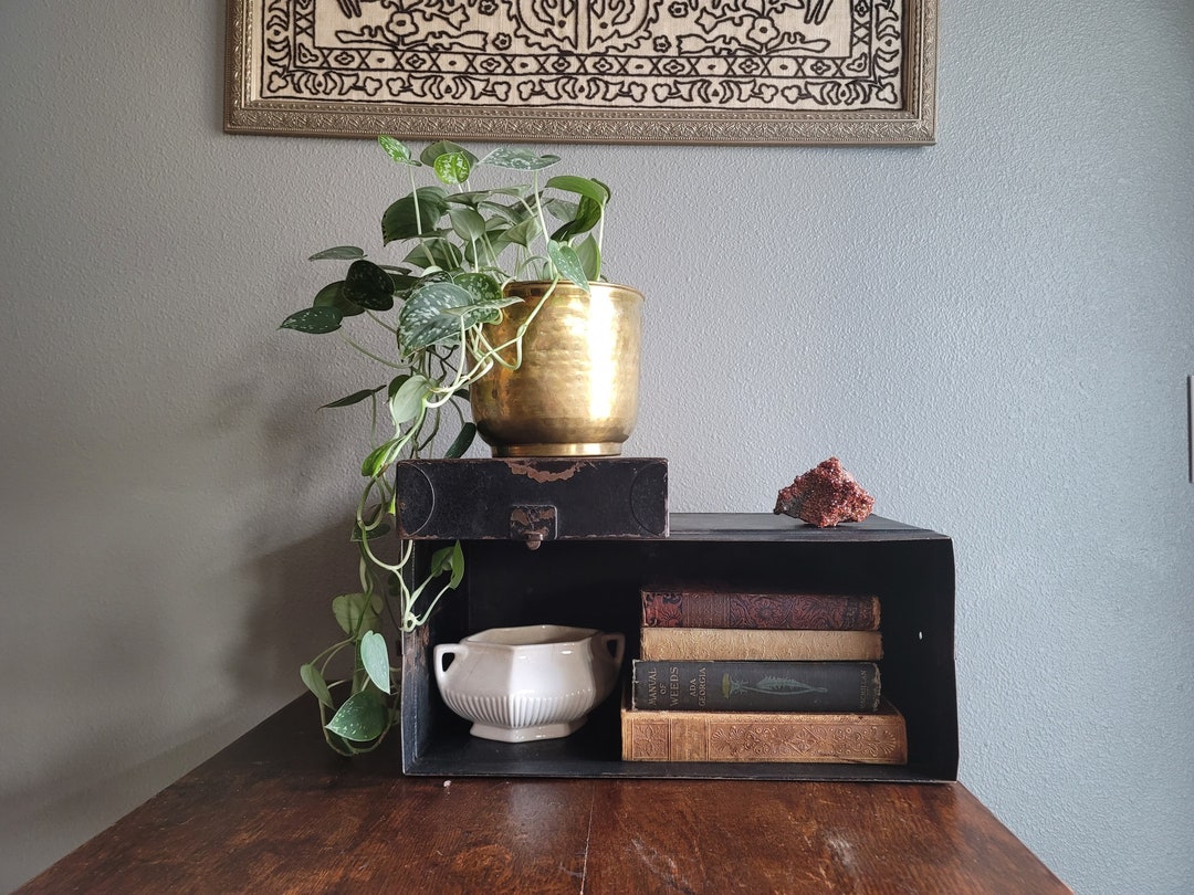 Vintage Black Metal Worn Storage Container Storage Box With Latches - Etsy