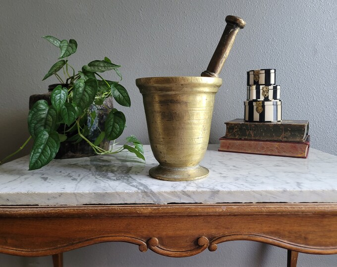 Vintage Heavy-duty Bronze Mortar and Pestle - Etsy
