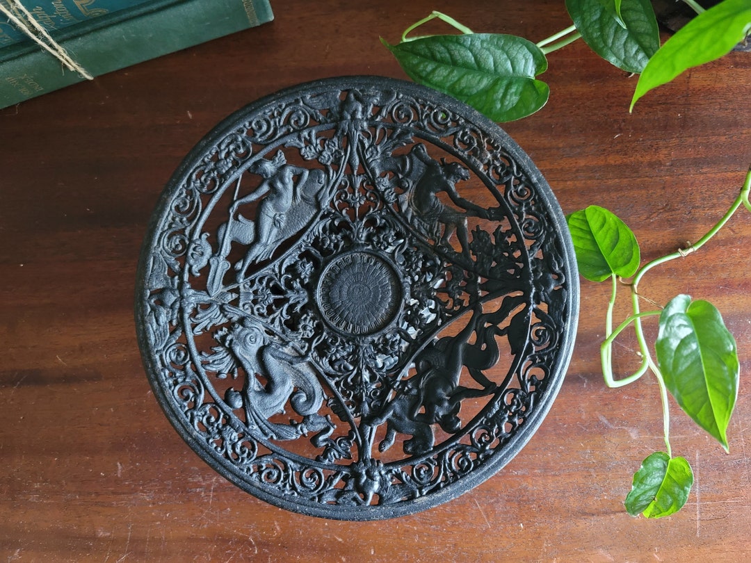 Vintage 1930s Robert Emig Greek Mythology Cask Iron Pedestal Riser - Etsy