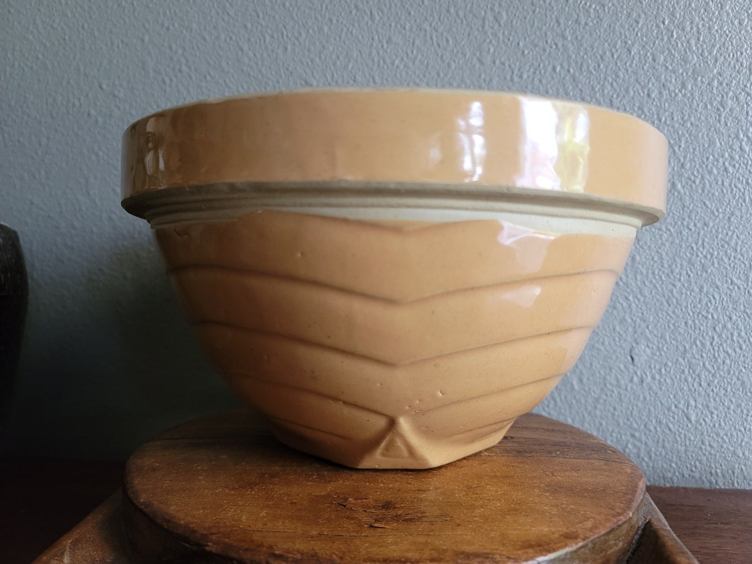 Vintage Yellow Ware Ceramic Bowl Rock Island Lumber Co. Vintage ...