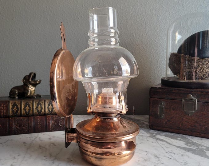Vintage Copper Wall Mount Oil Lamp - Etsy