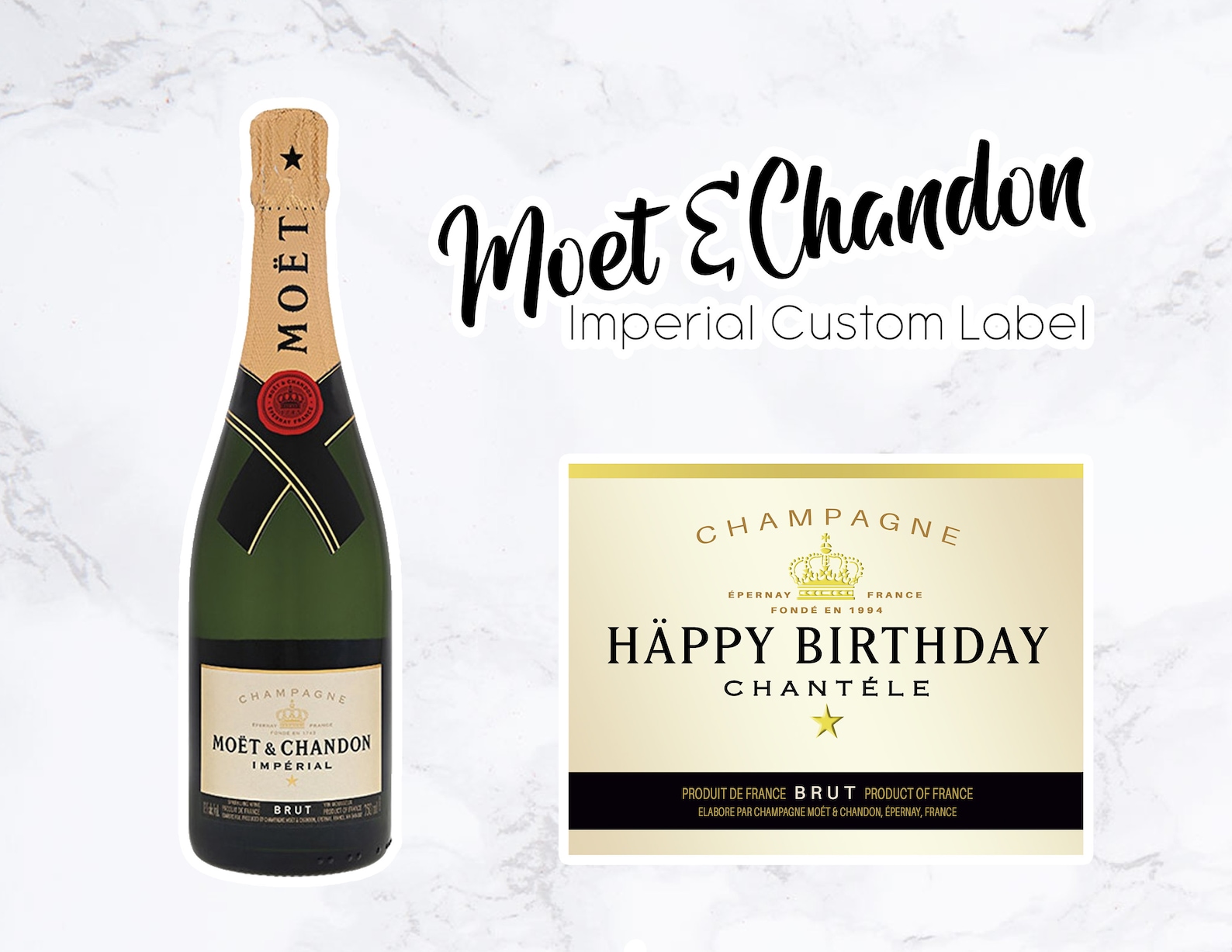 Custom Moet Chandon Champagne Sticker Label | Etsy