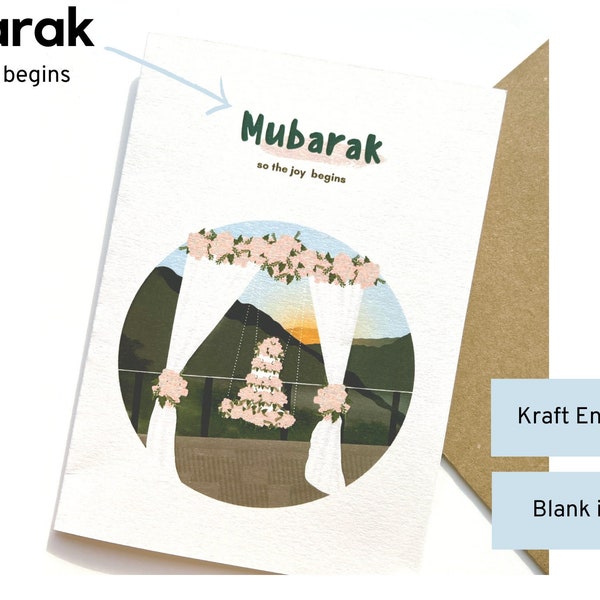 Islamic Wedding Congratulations Card - Etsy UK
