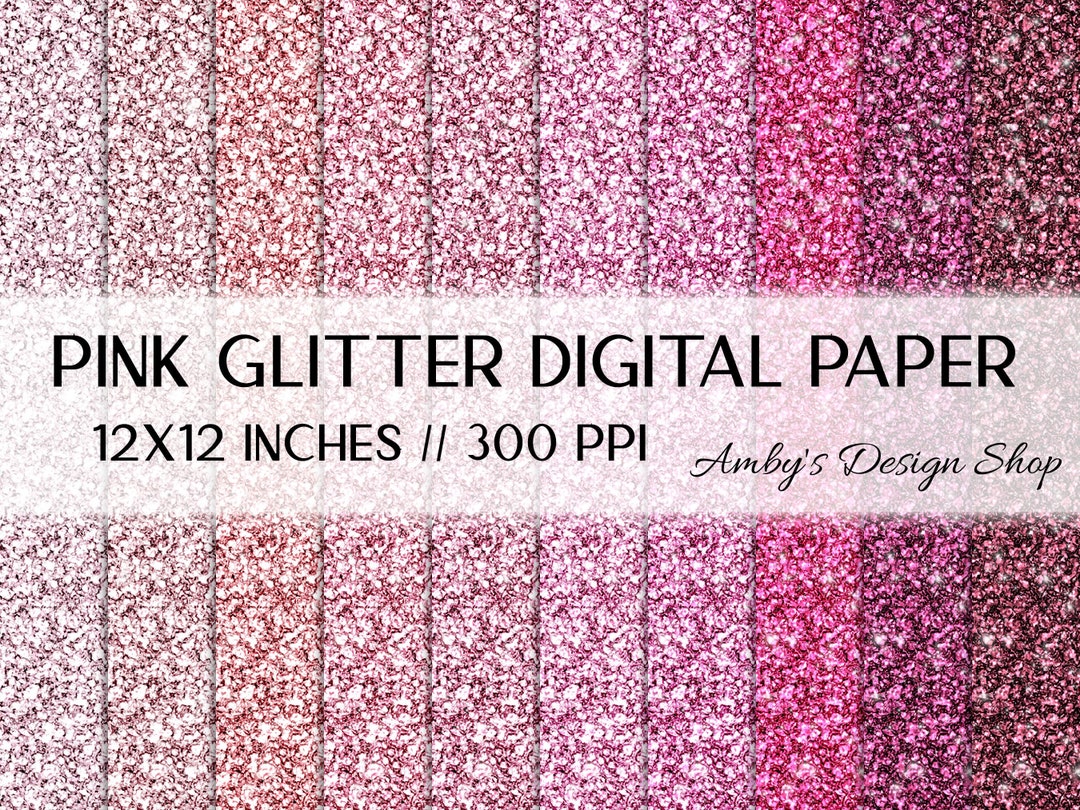 Pink Glitter Bling Digital Paper / Scrapbooking Paper / DIGITAL ...