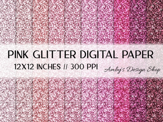Pink Glitter Bling Digital Paper / Scrapbooking Paper / | Etsy