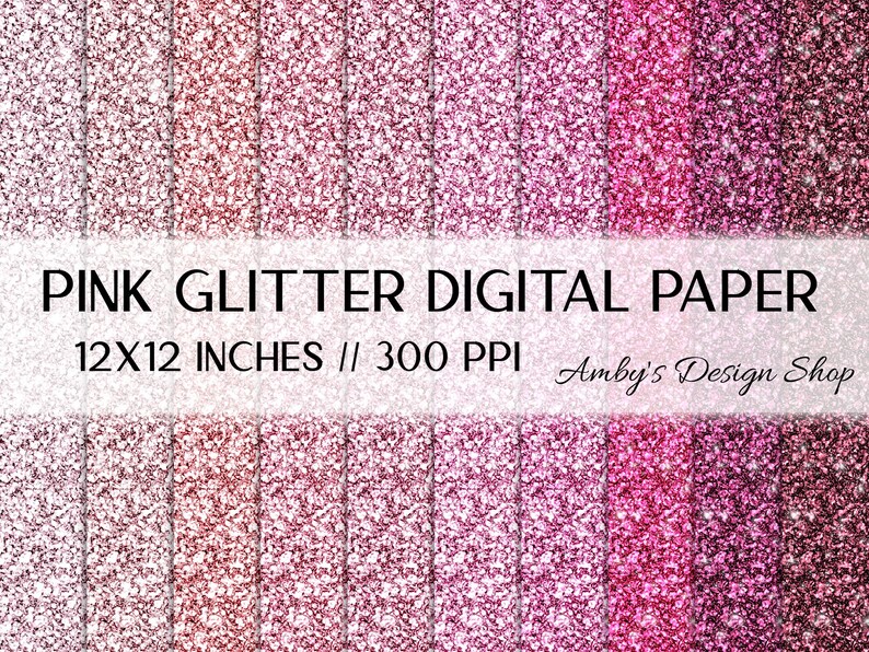 Pink Glitter Bling Digital Paper / Scrapbooking Paper / DIGITAL ...