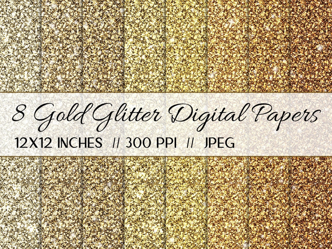 Gold Glitter Digital Paper: Scrapbook Backgrounds, Textures (digital ...