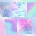 Sparkle Rainbow Clouds Digital Paper / Pastel Aesthetic Digital ...