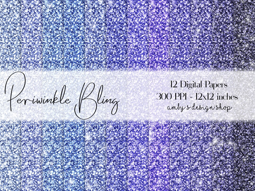 Periwinkle Bling Digital Papers / Scrapbook Paper / Planner Paper ...
