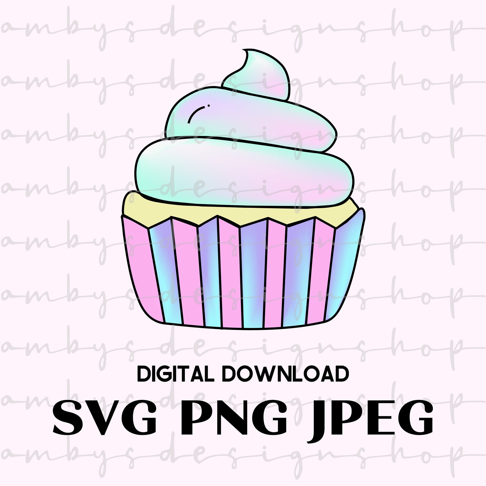 Pastel Cupcake SVG Digital Cut File Instant Download Cupcake - Etsy