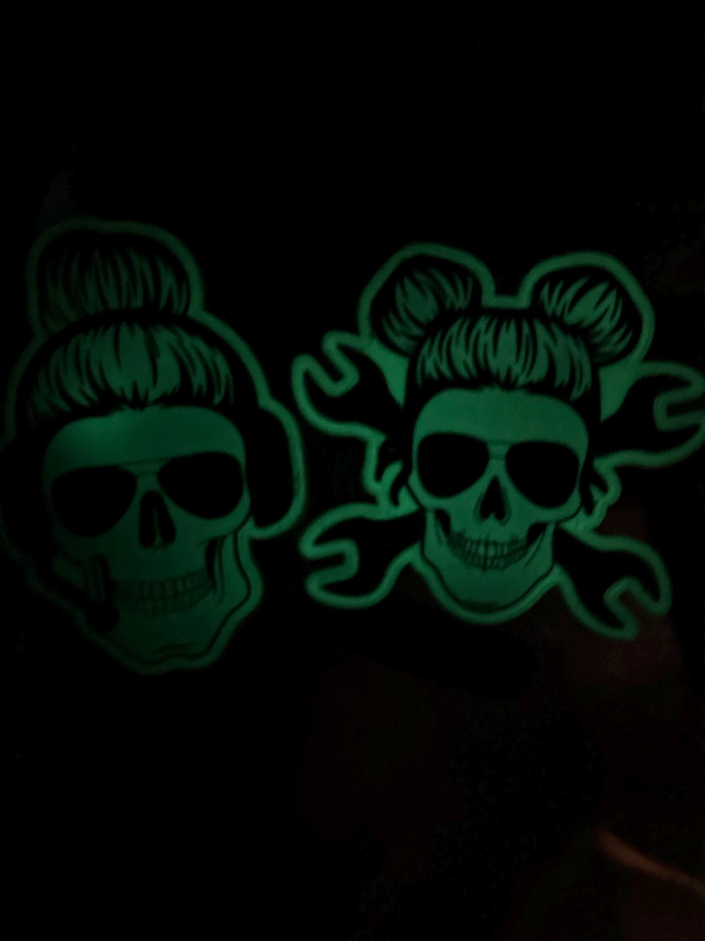 Aviator Skull Maintenance Skull Wrenches Patches Glow in the Dark - Etsy