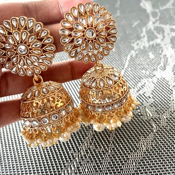 Large Jhumkas - Etsy