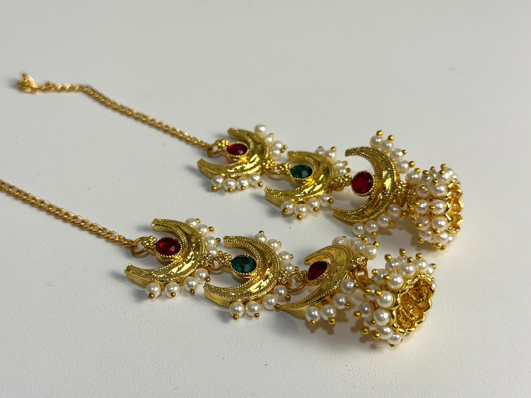 Indian Earrings Sahara Jhumka Earrings Green Pink - Etsy