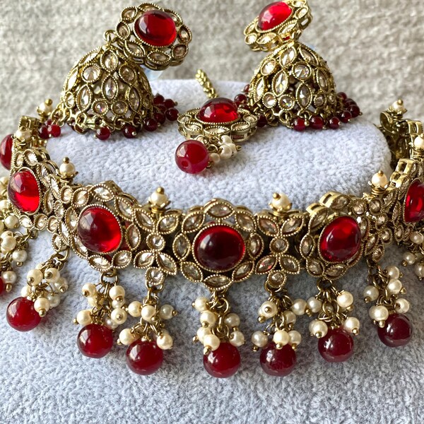 Red Jewelry Set - Etsy